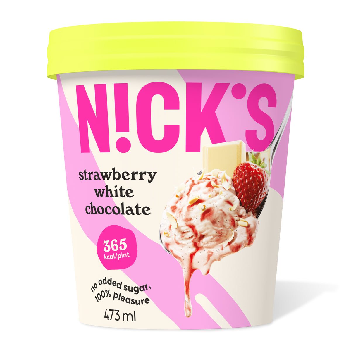 Strawberry white chocolate | Glass Glass utan tillsatt socker – NICK'S EU