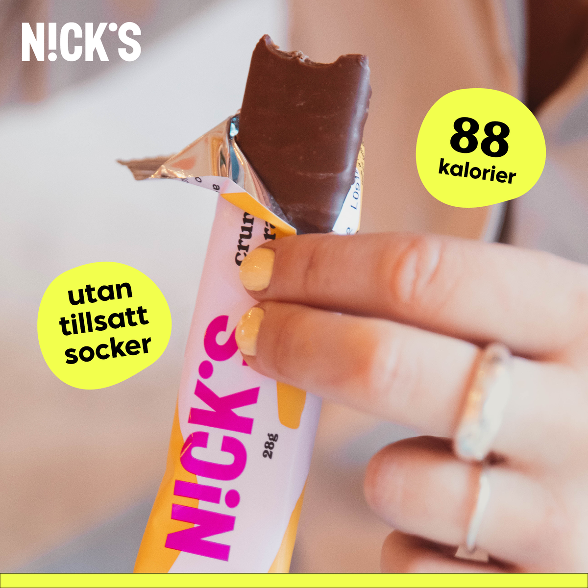 Crunchy caramel | Utan tillsatt socker | Choklad – NICK'S EU